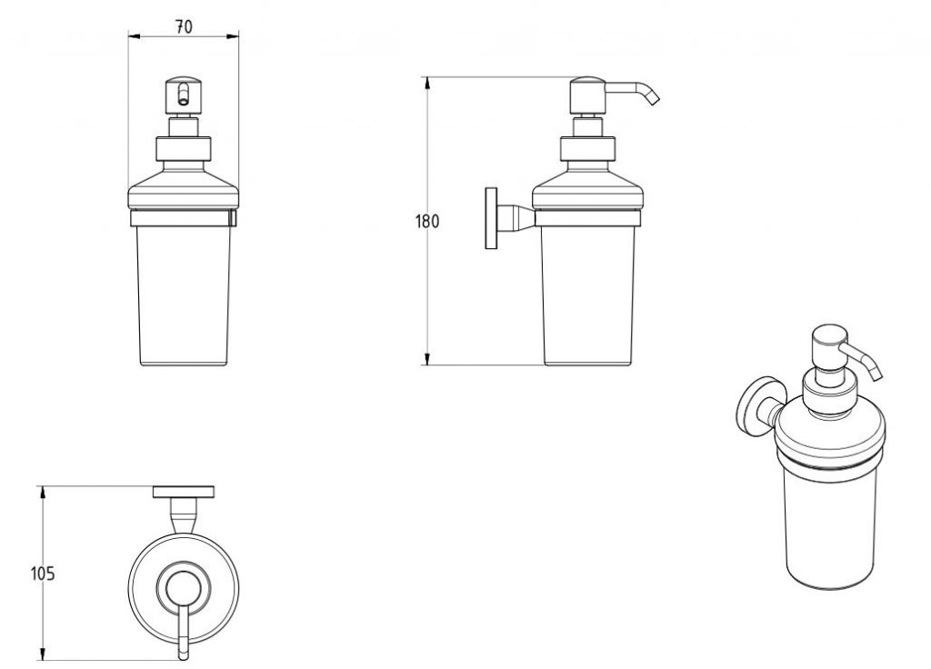 3030022 SIGMA WALL MOUNTED SOAP DISPENSER - BathLine