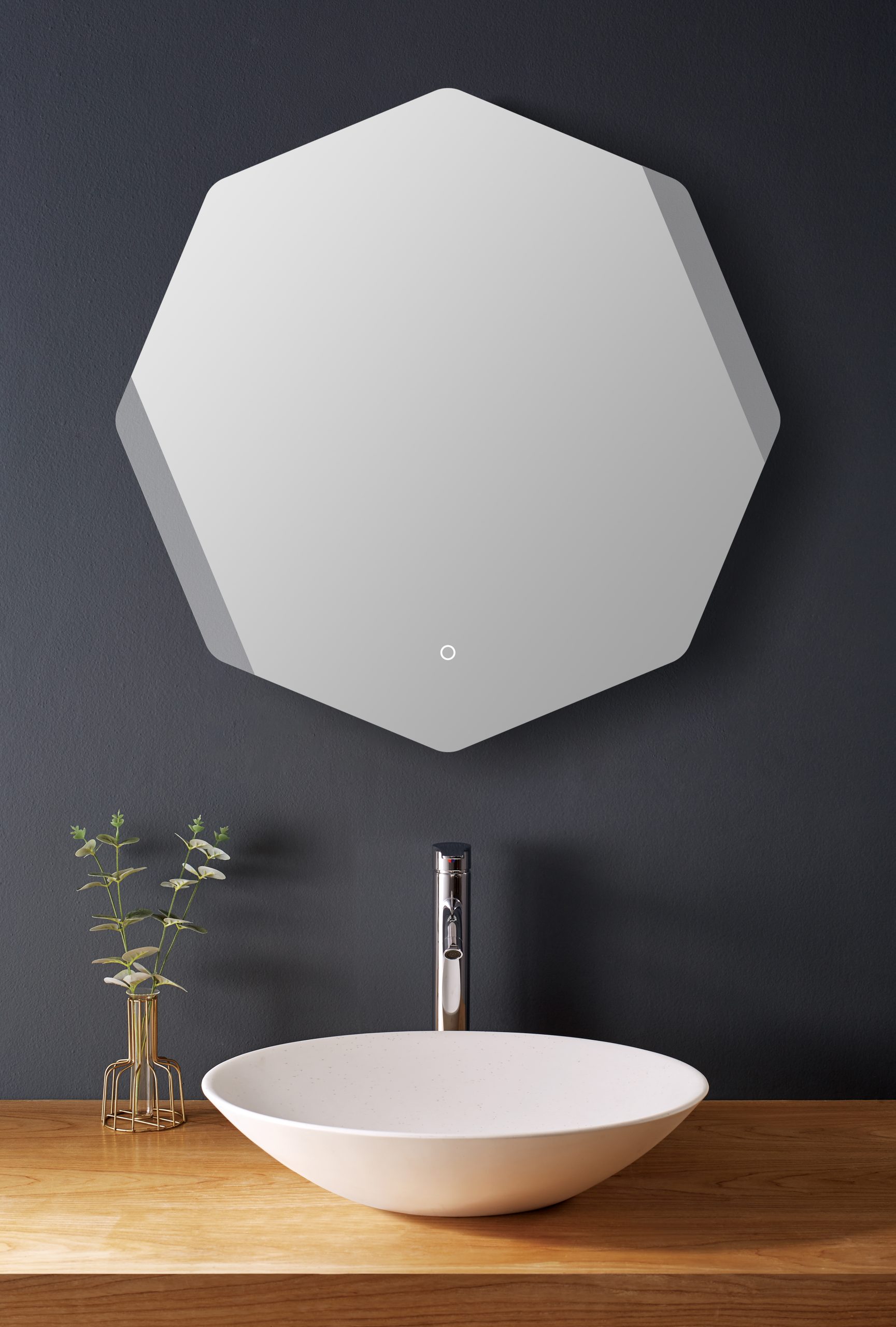 KOD3110 LED SILVER OCTAGON MIRROR 100x100CM - BathLine